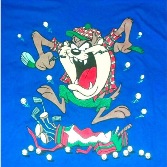 Vintage | Shirts | 9s Vintage Taz Looney Tunes Golf Shirt Bugs Tv ...